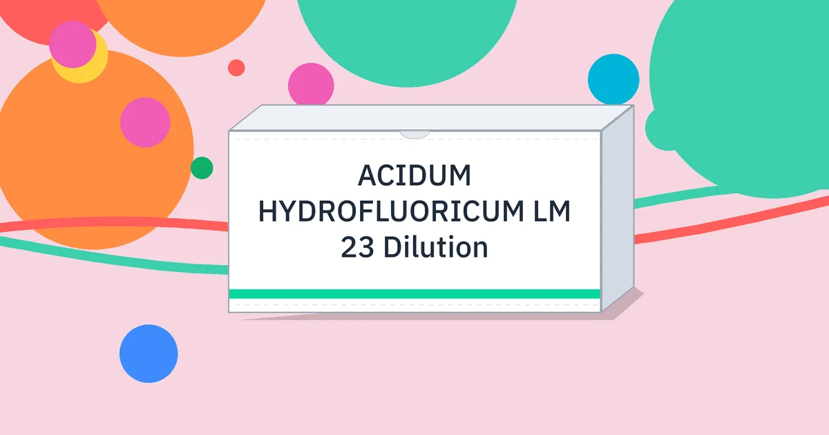 Symbolbild: Packung mit der Aufschrift ACIDUM HYDROFLUORICUM LM 23 Dilution (PZN 13500508) – Verfügbarkeit und Bezug in Apotheken in Frankfurt am Main