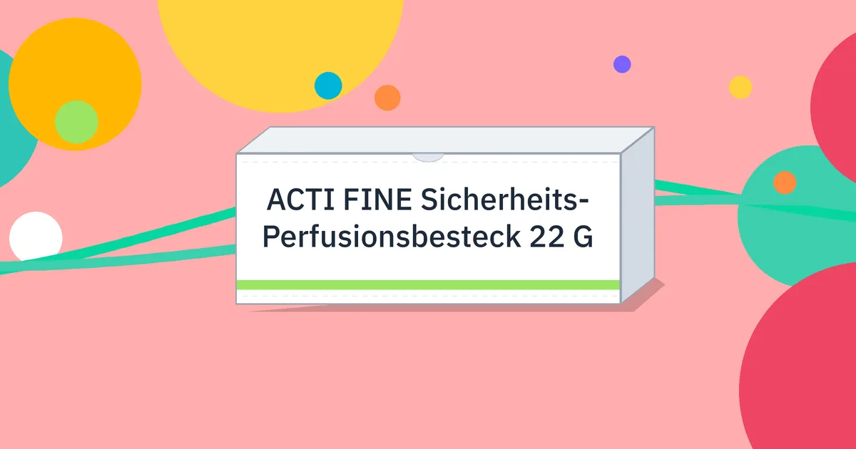 Symbolbild: Packung mit der Aufschrift ACTI FINE Sicherheits-Perfusionsbesteck 22 G (PZN 12668766) – Verfügbarkeit und Bezug in Apotheken in Frankfurt am Main