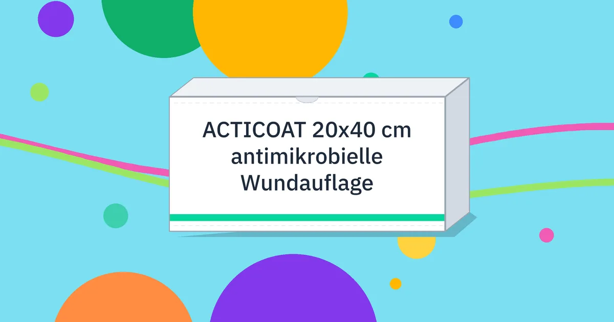 Symbolbild: Packung mit der Aufschrift ACTICOAT 20x40 cm antimikrobielle Wundauflage (PZN 09314355) – Verfügbarkeit und Bezug in Apotheken in Frankfurt am Main
