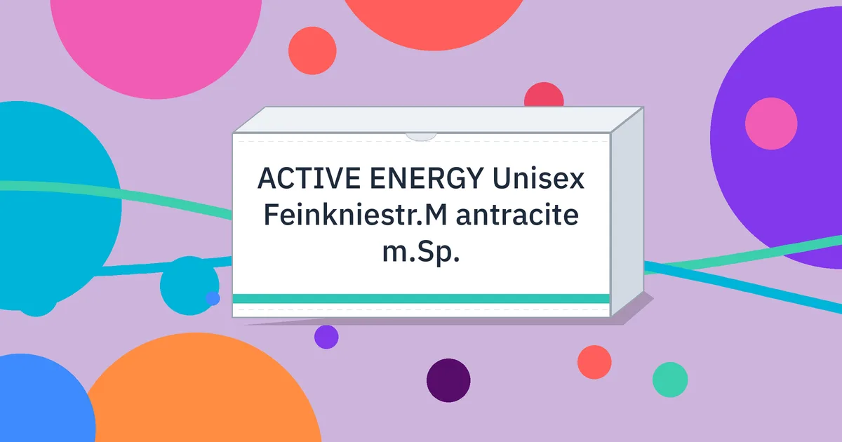 Symbolbild: Packung mit der Aufschrift ACTIVE ENERGY Unisex Feinkniestr.M antracite m.Sp. (PZN 06448428) – Verfügbarkeit und Bezug in Apotheken in Frankfurt am Main