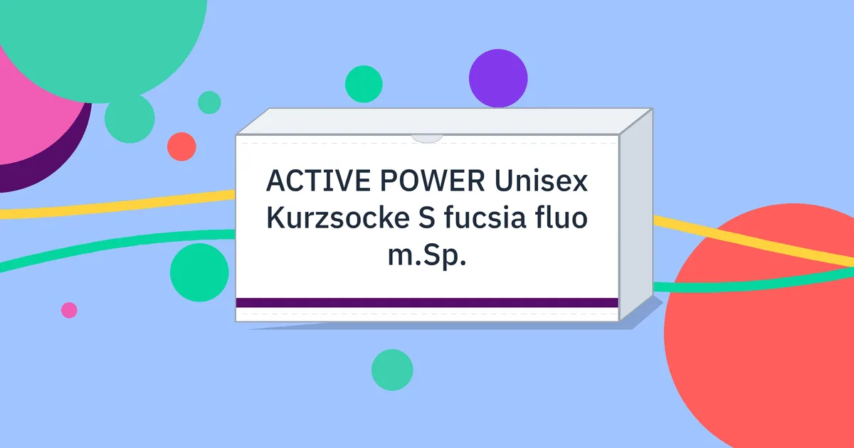 Symbolbild: Packung mit der Aufschrift ACTIVE POWER Unisex Kurzsocke S fucsia fluo m.Sp. (PZN 16194756) – Verfügbarkeit und Bezug in Apotheken in Frankfurt am Main