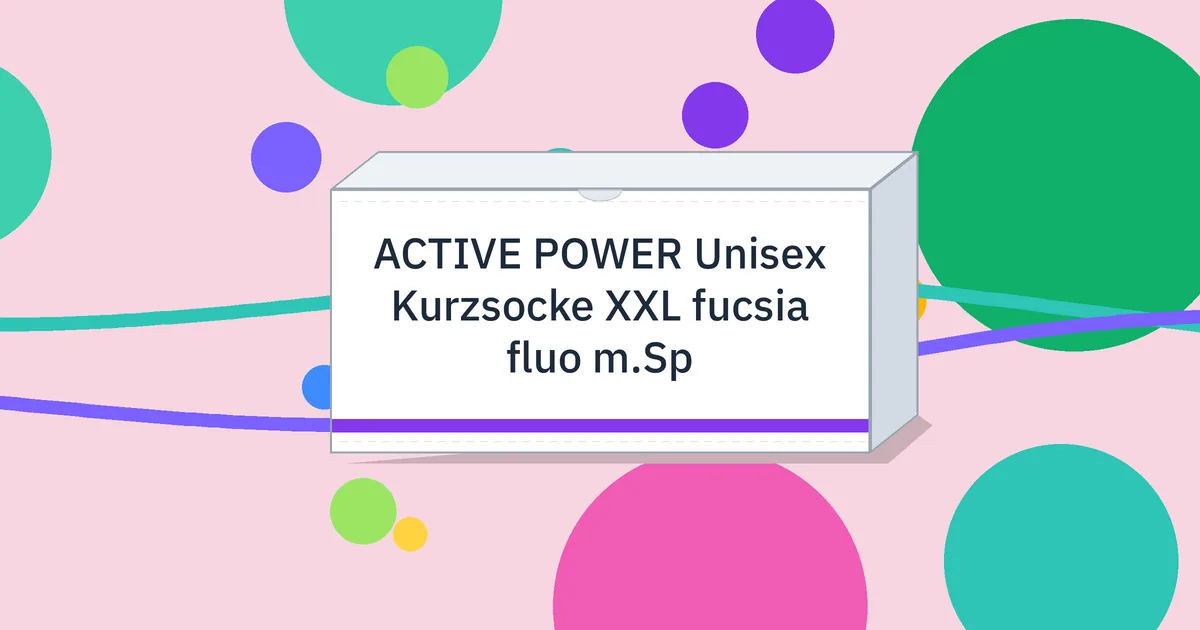 Symbolbild: Packung mit der Aufschrift ACTIVE POWER Unisex Kurzsocke XXL fucsia fluo m.Sp (PZN 16194839) – Verfügbarkeit und Bezug in Apotheken in Frankfurt am Main