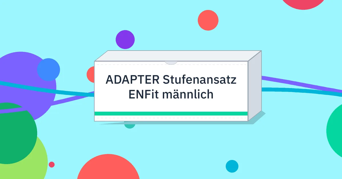 Symbolbild: Packung mit der Aufschrift ADAPTER Stufenansatz ENFit männlich (PZN 14174608) – Verfügbarkeit und Bezug in Apotheken in Frankfurt am Main
