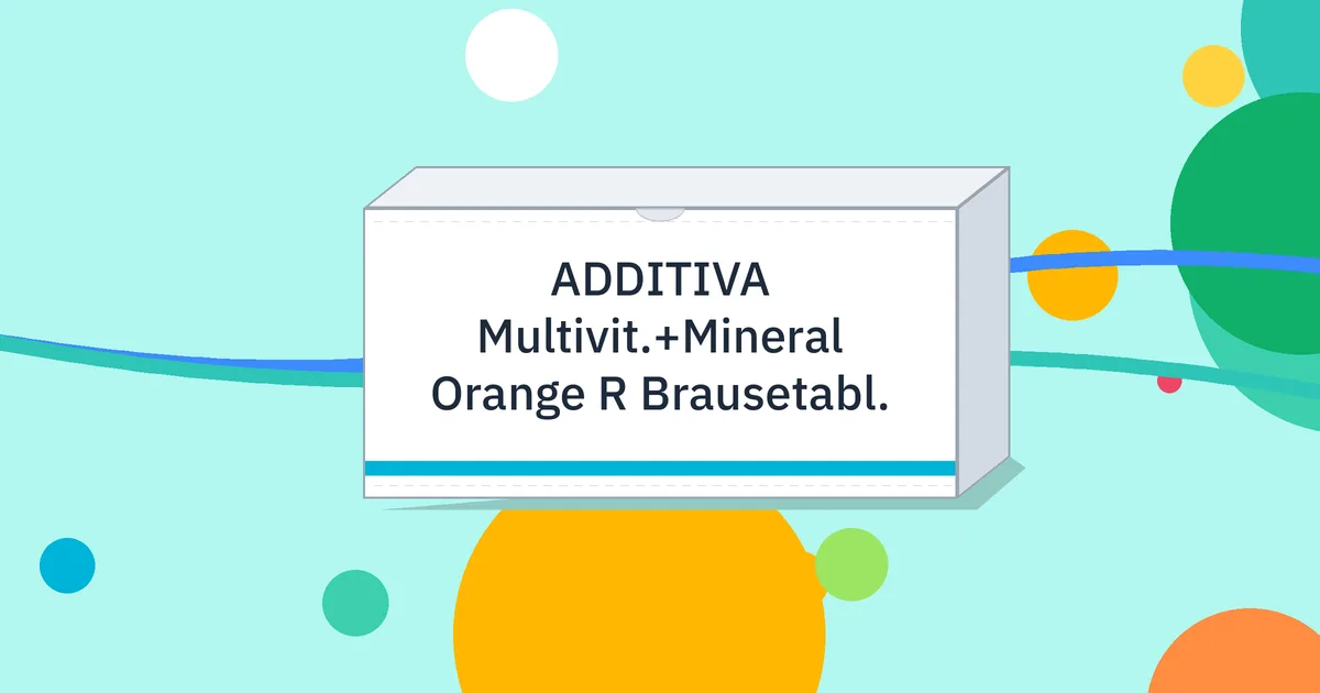 Symbolbild: Packung mit der Aufschrift ADDITIVA Multivit.+Mineral Orange R Brausetabl. (PZN 10060173) – Verfügbarkeit und Bezug in Apotheken in Frankfurt am Main