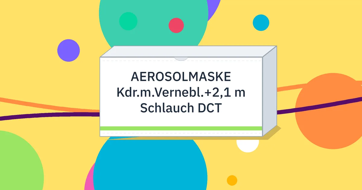 Symbolbild: Packung mit der Aufschrift AEROSOLMASKE Kdr.m.Vernebl.+2,1 m Schlauch DCT (PZN 03353093) – Verfügbarkeit und Bezug in Apotheken in Frankfurt am Main