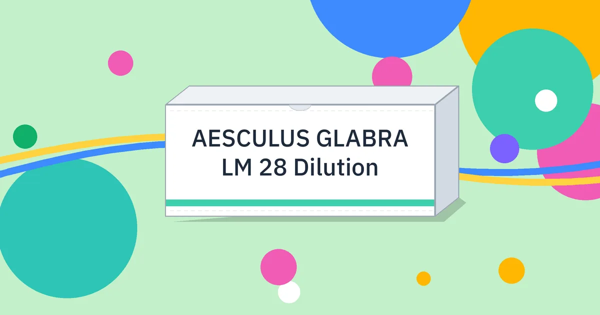 Symbolbild: Packung mit der Aufschrift AESCULUS GLABRA LM 28 Dilution (PZN 13299555) – Verfügbarkeit und Bezug in Apotheken in Frankfurt am Main