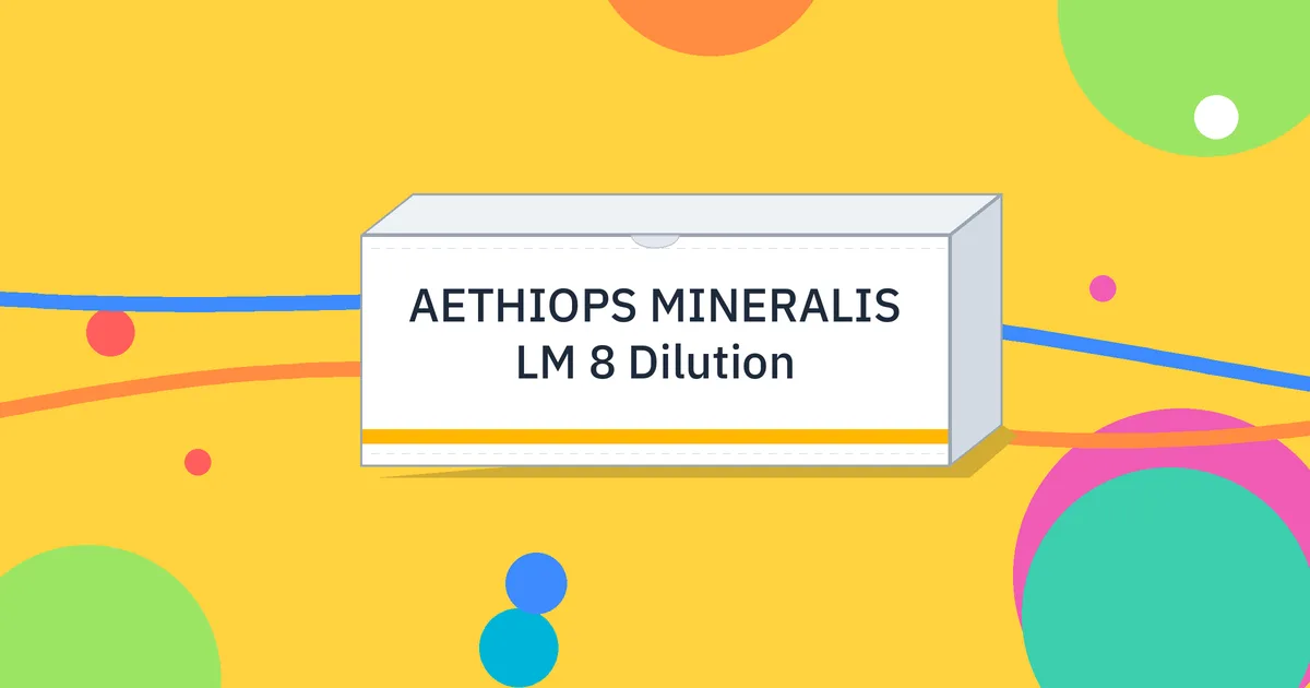 Symbolbild: Packung mit der Aufschrift AETHIOPS MINERALIS LM 8 Dilution (PZN 13301861) – Verfügbarkeit und Bezug in Apotheken in Frankfurt am Main