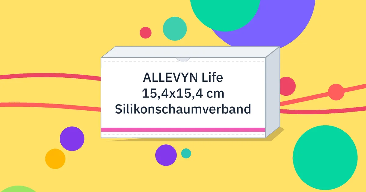 Symbolbild: Packung mit der Aufschrift ALLEVYN Life 15,4x15,4 cm Silikonschaumverband (PZN 03725850) – Verfügbarkeit und Bezug in Apotheken in Frankfurt am Main