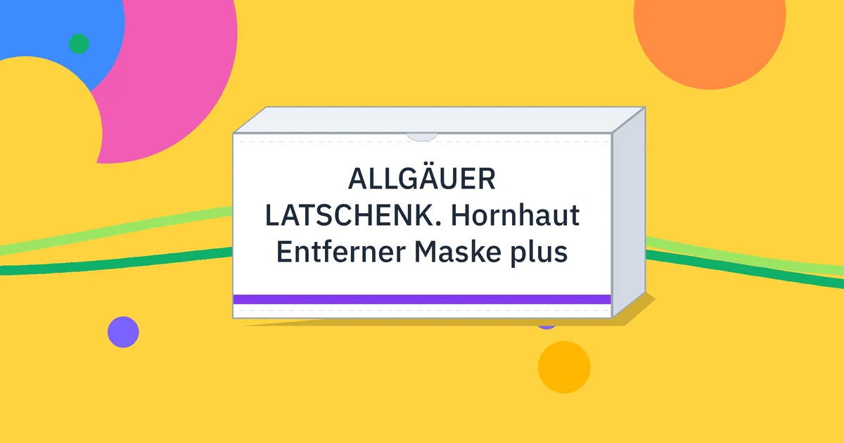 Symbolbild: Packung mit der Aufschrift ALLGÄUER LATSCHENK. Hornhaut Entferner Maske plus (PZN 16140105) – Verfügbarkeit und Bezug in Apotheken in Frankfurt am Main