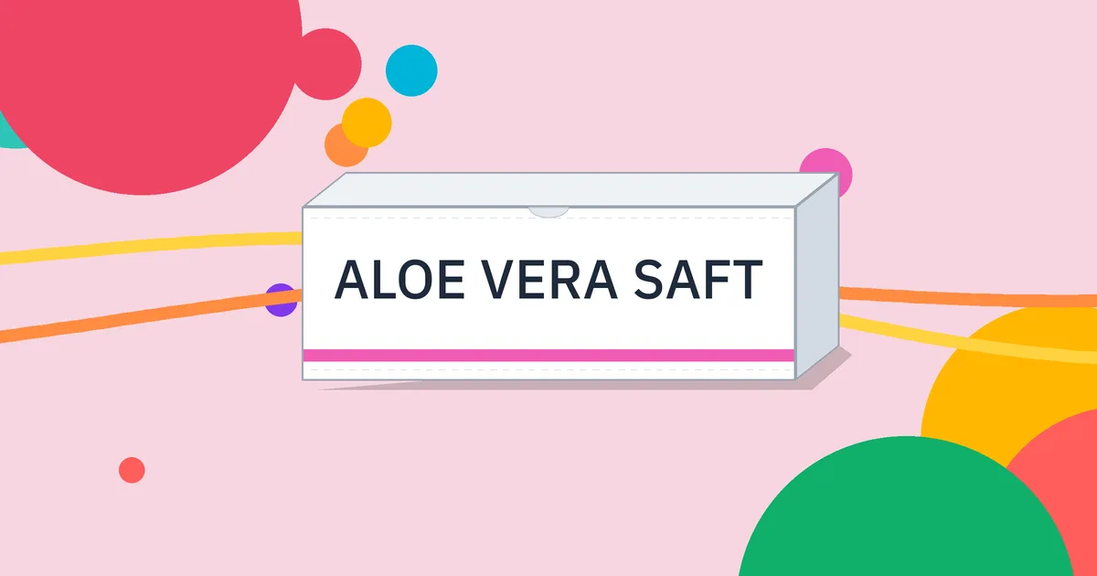 Symbolbild: Packung mit der Aufschrift ALOE VERA SAFT (PZN 00908171) – Verfügbarkeit und Bezug in Apotheken in Frankfurt am Main
