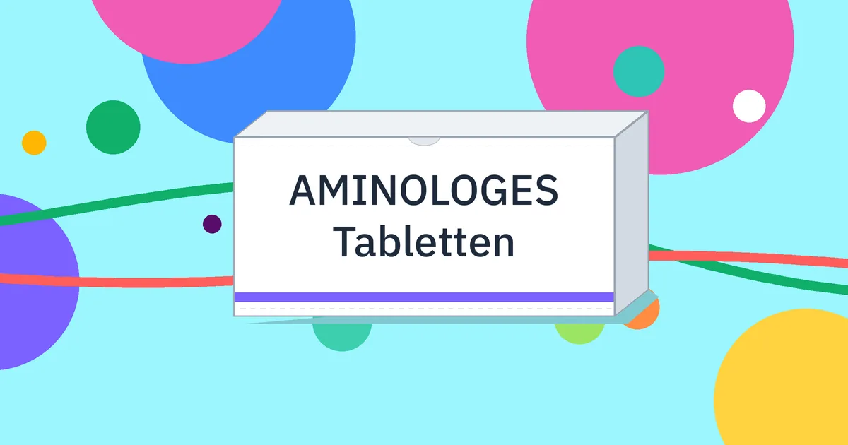 Symbolbild: Packung mit der Aufschrift AMINOLOGES Tabletten (PZN 00031383) – Verfügbarkeit und Bezug in Apotheken in Frankfurt am Main