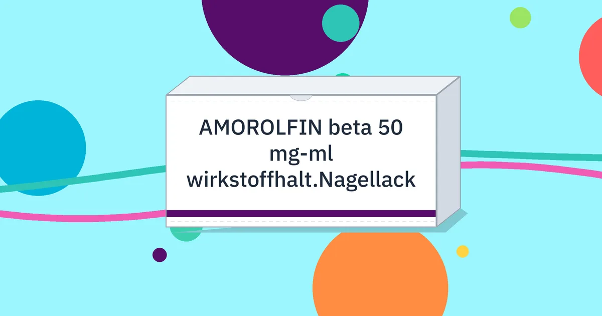 Symbolbild: Packung mit der Aufschrift AMOROLFIN beta 50 mg-ml wirkstoffhalt.Nagellack (PZN 15306727) – Verfügbarkeit und Bezug in Apotheken in Frankfurt am Main