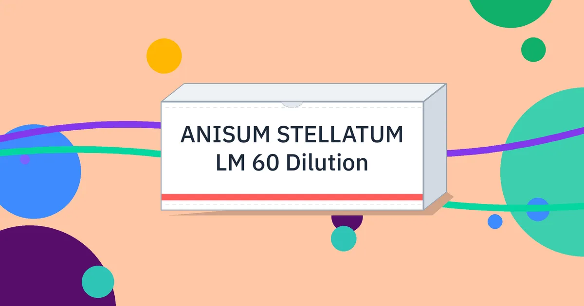 Symbolbild: Packung mit der Aufschrift ANISUM STELLATUM LM 60 Dilution (PZN 13369623) – Verfügbarkeit und Bezug in Apotheken in Frankfurt am Main