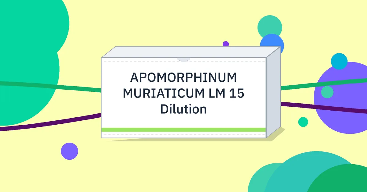 Symbolbild: Packung mit der Aufschrift APOMORPHINUM MURIATICUM LM 15 Dilution (PZN 13381216) – Verfügbarkeit und Bezug in Apotheken in Frankfurt am Main