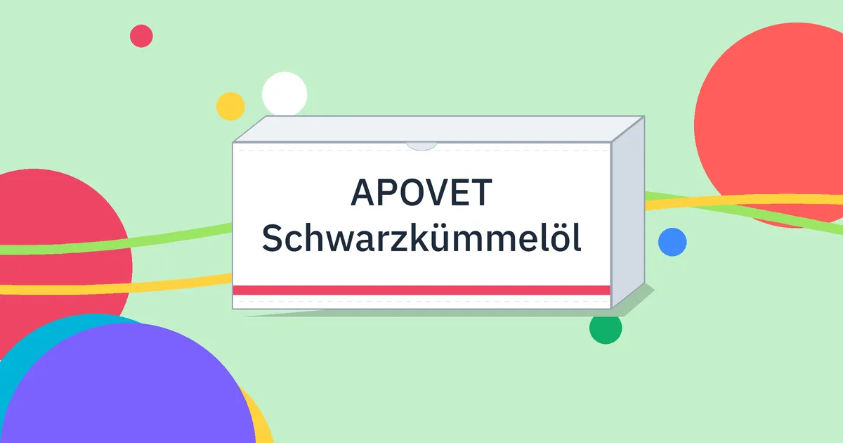 Symbolbild: Packung mit der Aufschrift APOVET Schwarzkümmelöl (PZN 14415839) – Verfügbarkeit und Bezug in Apotheken in Frankfurt am Main