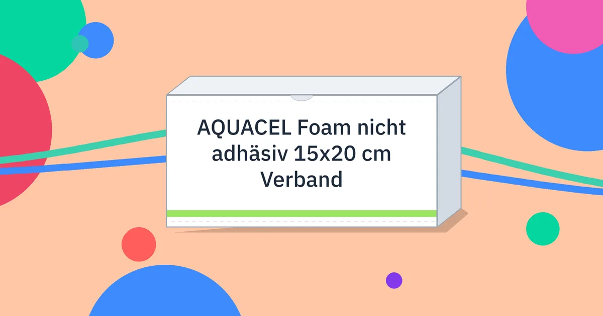 Symbolbild: Packung mit der Aufschrift AQUACEL Foam nicht adhäsiv 15x20 cm Verband (PZN 18126380) – Verfügbarkeit und Bezug in Apotheken in Frankfurt am Main