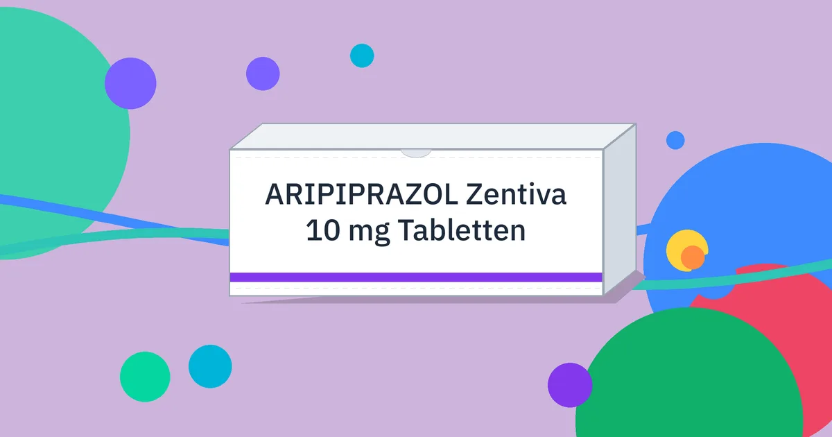 Symbolbild: Packung mit der Aufschrift ARIPIPRAZOL Zentiva 10 mg Tabletten (PZN 20321410) – Verfügbarkeit und Bezug in Apotheken in Frankfurt am Main
