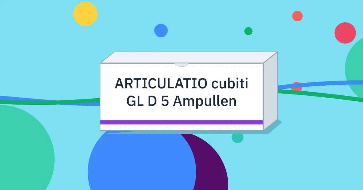 Symbolbild: Packung mit der Aufschrift ARTICULATIO cubiti GL D 5 Ampullen (PZN 02906012) – Verfügbarkeit und Bezug in Apotheken in Frankfurt am Main