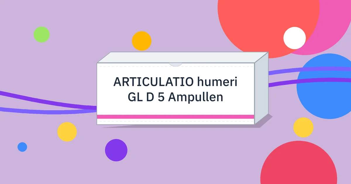 Symbolbild: Packung mit der Aufschrift ARTICULATIO humeri GL D 5 Ampullen (PZN 02906302) – Verfügbarkeit und Bezug in Apotheken in Frankfurt am Main