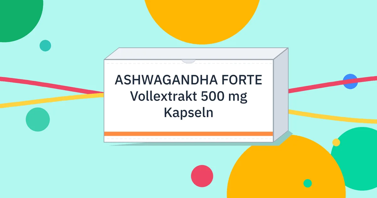 Symbolbild: Packung mit der Aufschrift ASHWAGANDHA FORTE Vollextrakt 500 mg Kapseln (PZN 16313037) – Verfügbarkeit und Bezug in Apotheken in Frankfurt am Main