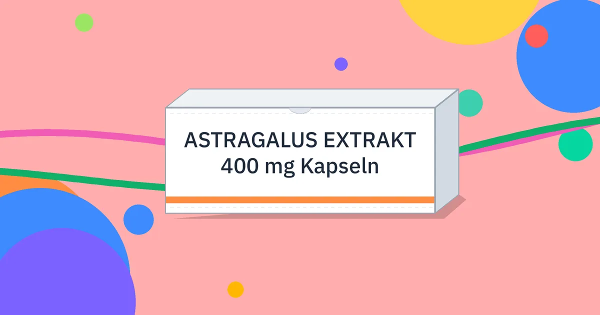 Symbolbild: Packung mit der Aufschrift ASTRAGALUS EXTRAKT 400 mg Kapseln (PZN 14289240) – Verfügbarkeit und Bezug in Apotheken in Frankfurt am Main