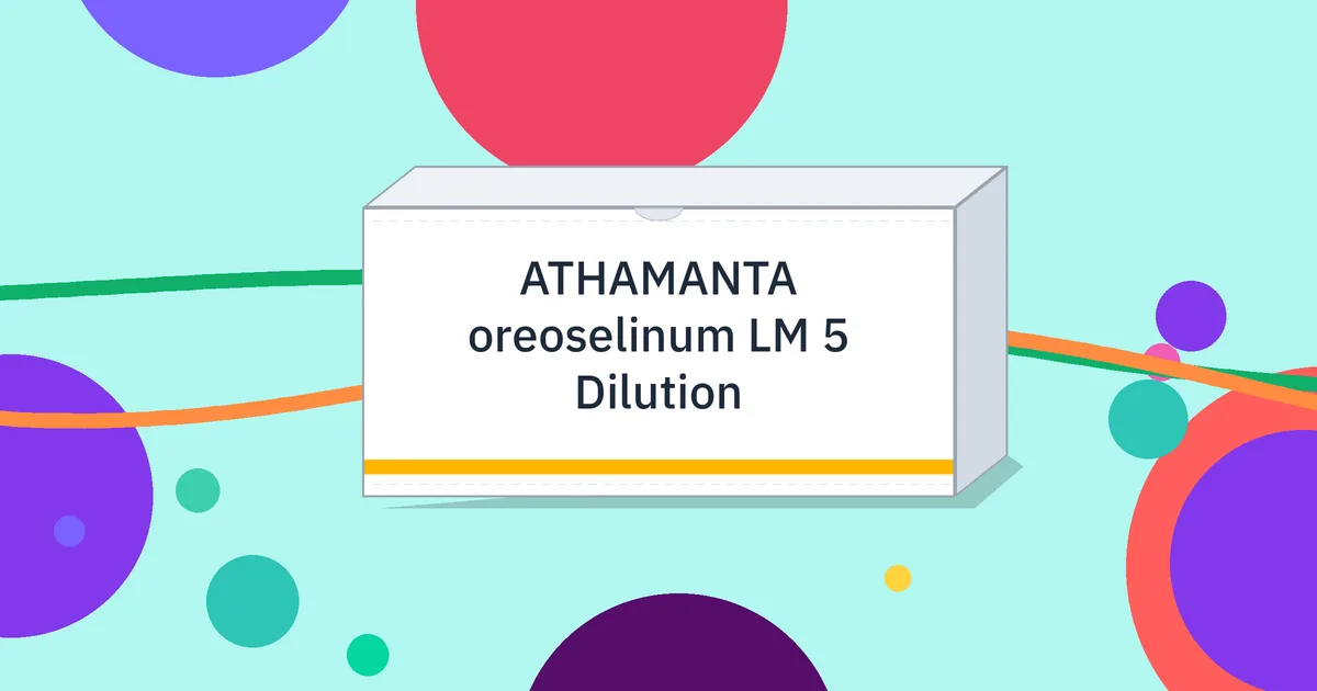 Symbolbild: Packung mit der Aufschrift ATHAMANTA oreoselinum LM 5 Dilution (PZN 13405690) – Verfügbarkeit und Bezug in Apotheken in Frankfurt am Main