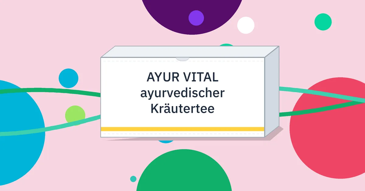 Symbolbild: Packung mit der Aufschrift AYUR VITAL ayurvedischer Kräutertee (PZN 01294920) – Verfügbarkeit und Bezug in Apotheken in Frankfurt am Main