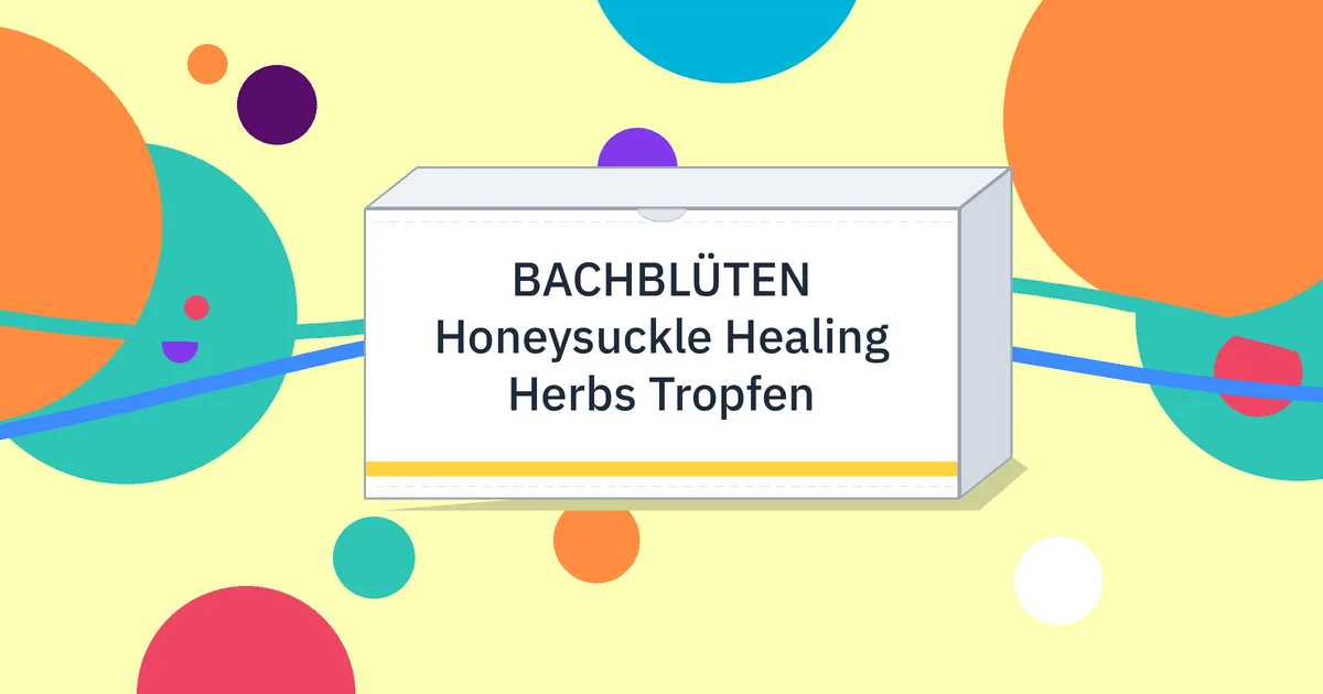 Symbolbild: Packung mit der Aufschrift BACHBLÜTEN Honeysuckle Healing Herbs Tropfen (PZN 07364722) – Verfügbarkeit und Bezug in Apotheken in Frankfurt am Main