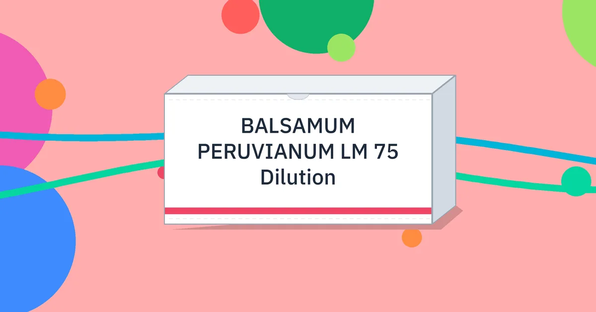 Symbolbild: Packung mit der Aufschrift BALSAMUM PERUVIANUM LM 75 Dilution (PZN 12787465) – Verfügbarkeit und Bezug in Apotheken in Frankfurt am Main