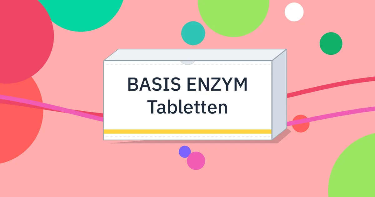 Symbolbild: Packung mit der Aufschrift BASIS ENZYM Tabletten (PZN 04991944) – Verfügbarkeit und Bezug in Apotheken in Frankfurt am Main