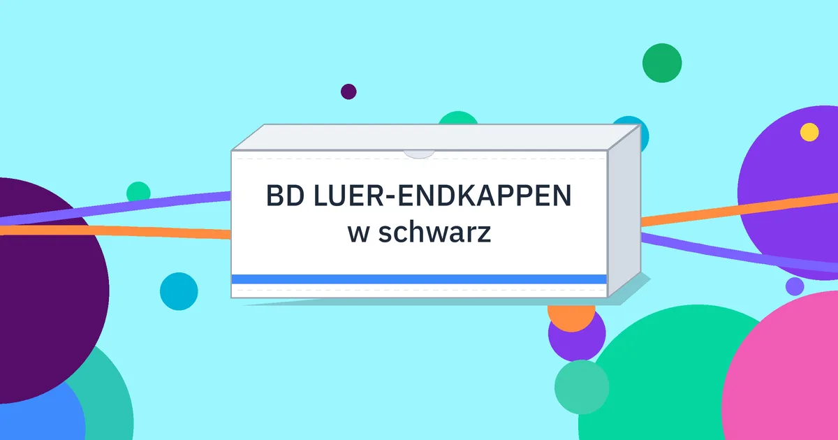 Symbolbild: Packung mit der Aufschrift BD LUER-ENDKAPPEN w schwarz (PZN 02064062) – Verfügbarkeit und Bezug in Apotheken in Frankfurt am Main