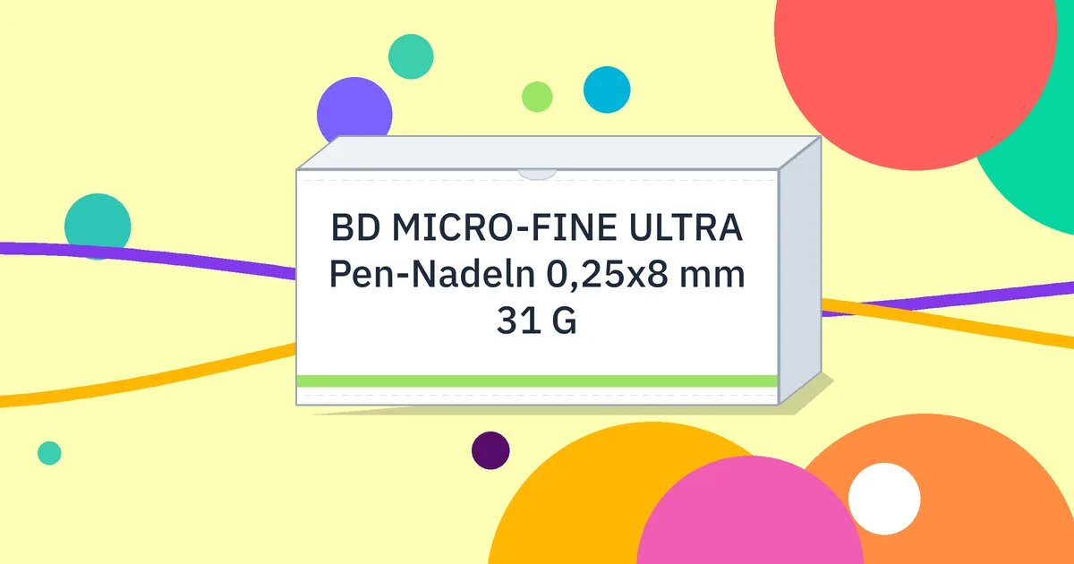 Symbolbild: Packung mit der Aufschrift BD MICRO-FINE ULTRA Pen-Nadeln 0,25x8 mm 31 G (PZN 19729703) – Verfügbarkeit und Bezug in Apotheken in Frankfurt am Main