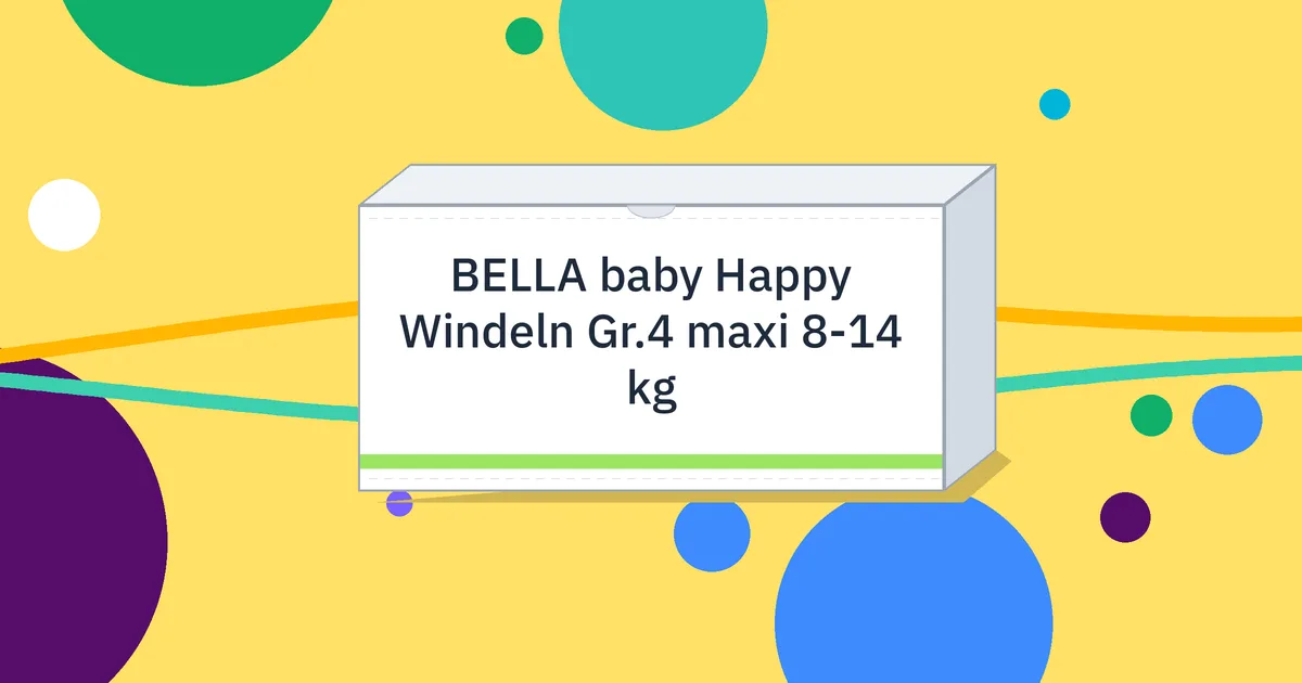 Symbolbild: Packung mit der Aufschrift BELLA baby Happy Windeln Gr.4 maxi 8-14 kg (PZN 20524107) – Verfügbarkeit und Bezug in Apotheken in Frankfurt am Main