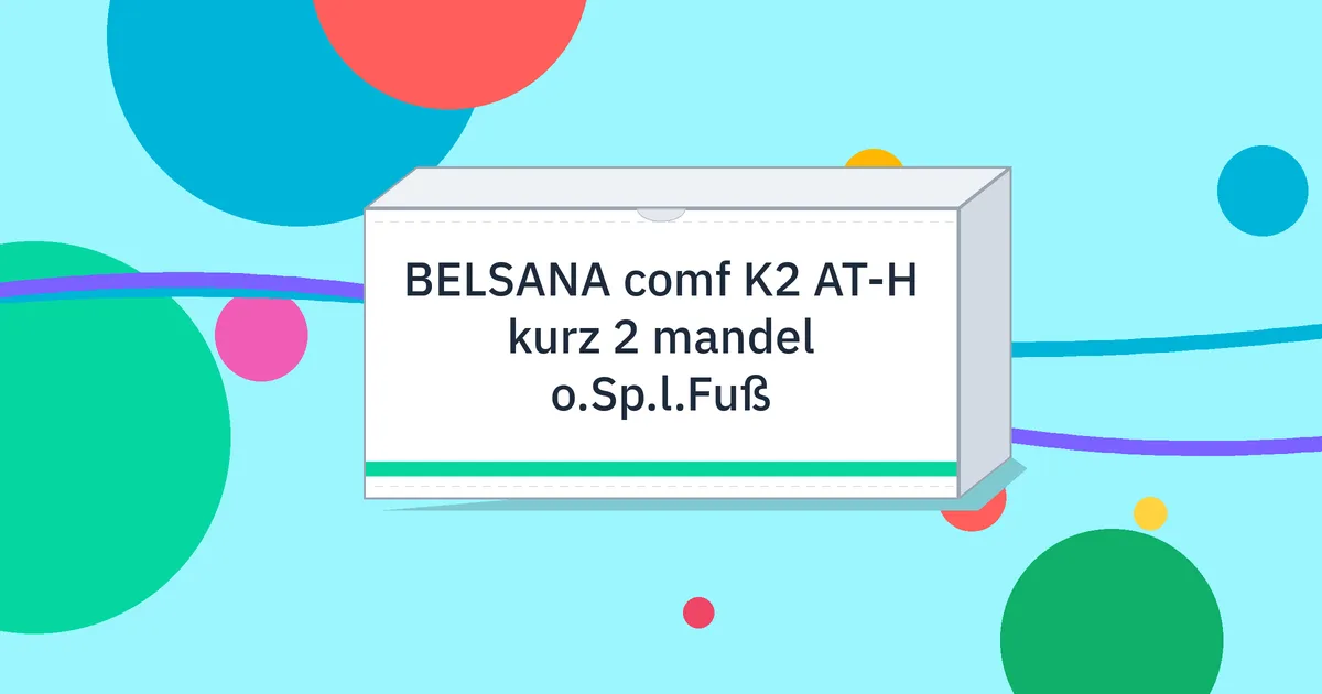 Symbolbild: Packung mit der Aufschrift BELSANA comf K2 AT-H kurz 2 mandel o.Sp.l.Fuß (PZN 12328786) – Verfügbarkeit und Bezug in Apotheken in Frankfurt am Main