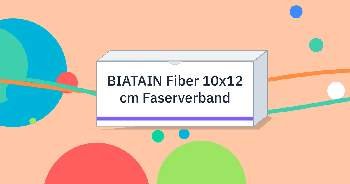 Symbolbild: Packung mit der Aufschrift BIATAIN Fiber 10x12 cm Faserverband (PZN 16822810) – Verfügbarkeit und Bezug in Apotheken in Frankfurt am Main