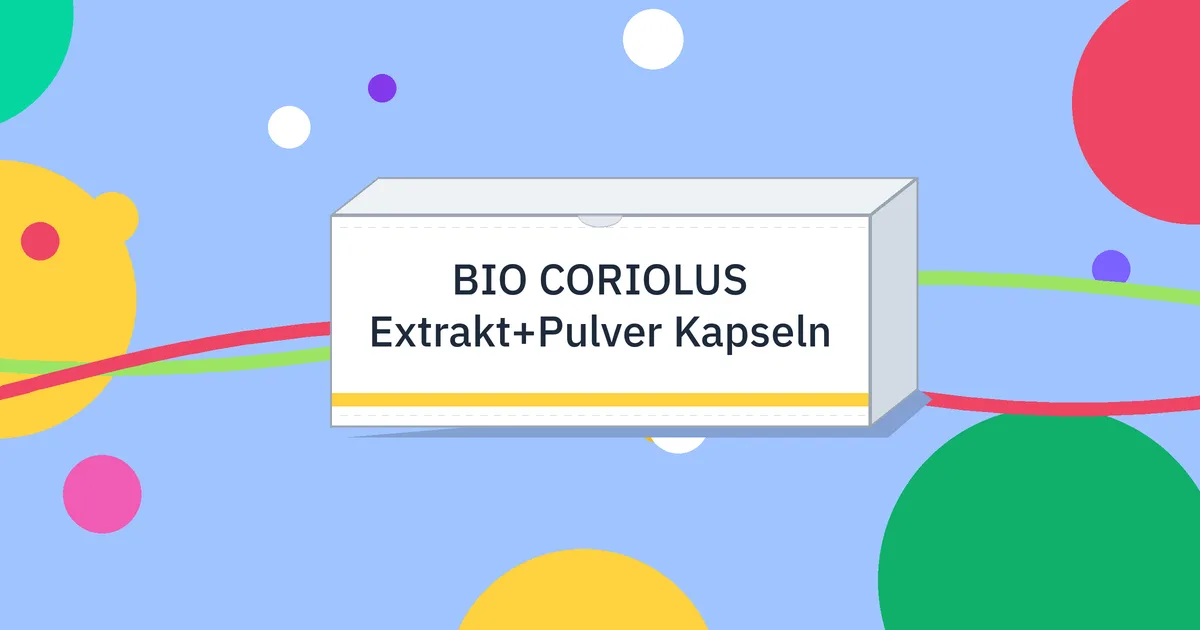 Symbolbild: Packung mit der Aufschrift BIO CORIOLUS Extrakt+Pulver Kapseln (PZN 17566409) – Verfügbarkeit und Bezug in Apotheken in Frankfurt am Main