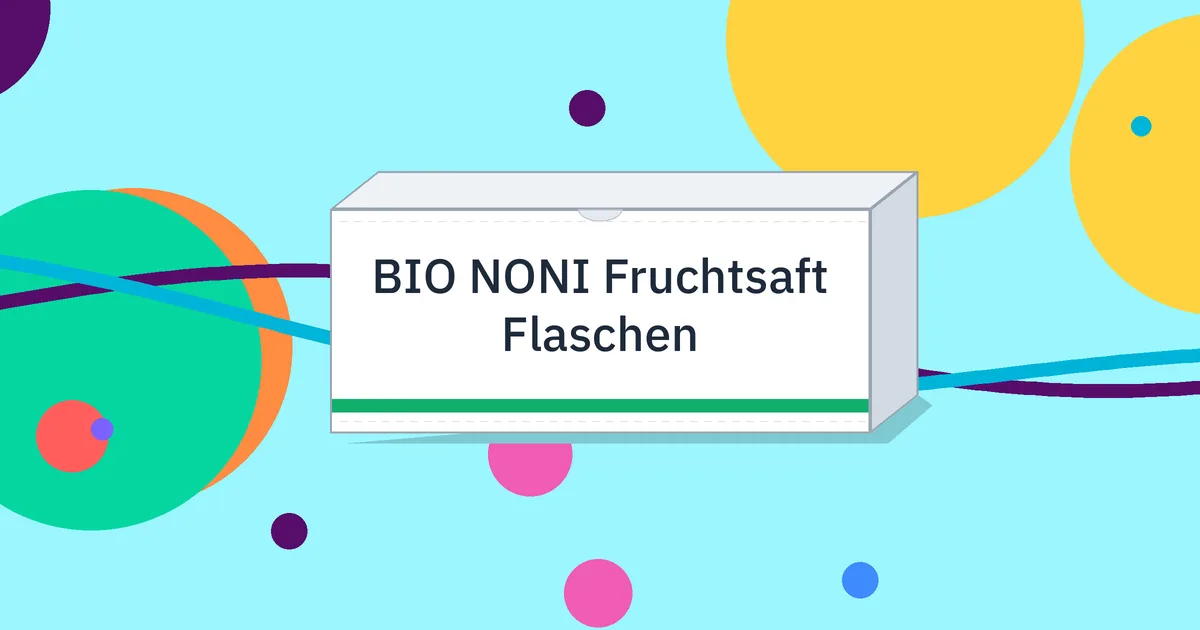 Symbolbild: Packung mit der Aufschrift BIO NONI Fruchtsaft Flaschen (PZN 10091179) – Verfügbarkeit und Bezug in Apotheken in Frankfurt am Main