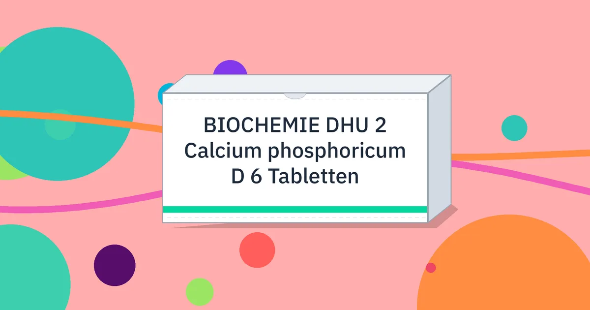 Symbolbild: Packung mit der Aufschrift BIOCHEMIE DHU 2 Calcium phosphoricum D 6 Tabletten (PZN 00273873) – Verfügbarkeit und Bezug in Apotheken in Frankfurt am Main