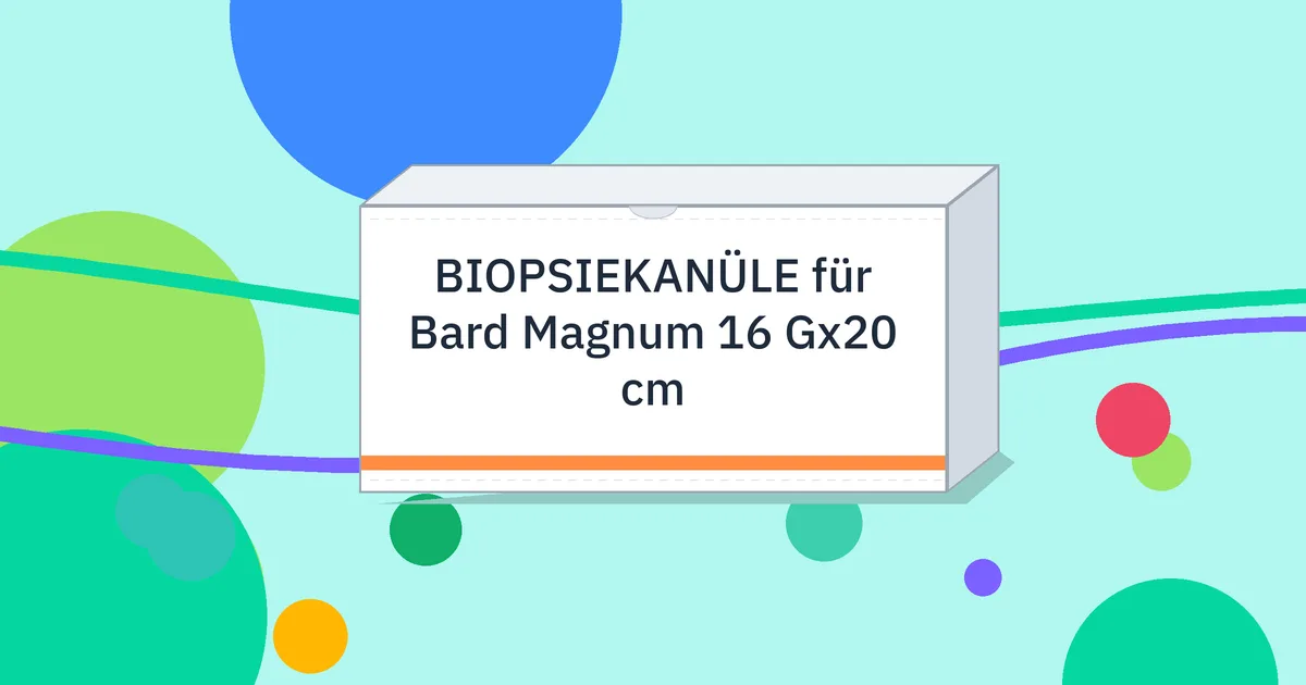 Symbolbild: Packung mit der Aufschrift BIOPSIEKANÜLE für Bard Magnum 16 Gx20 cm (PZN 04660437) – Verfügbarkeit und Bezug in Apotheken in Frankfurt am Main