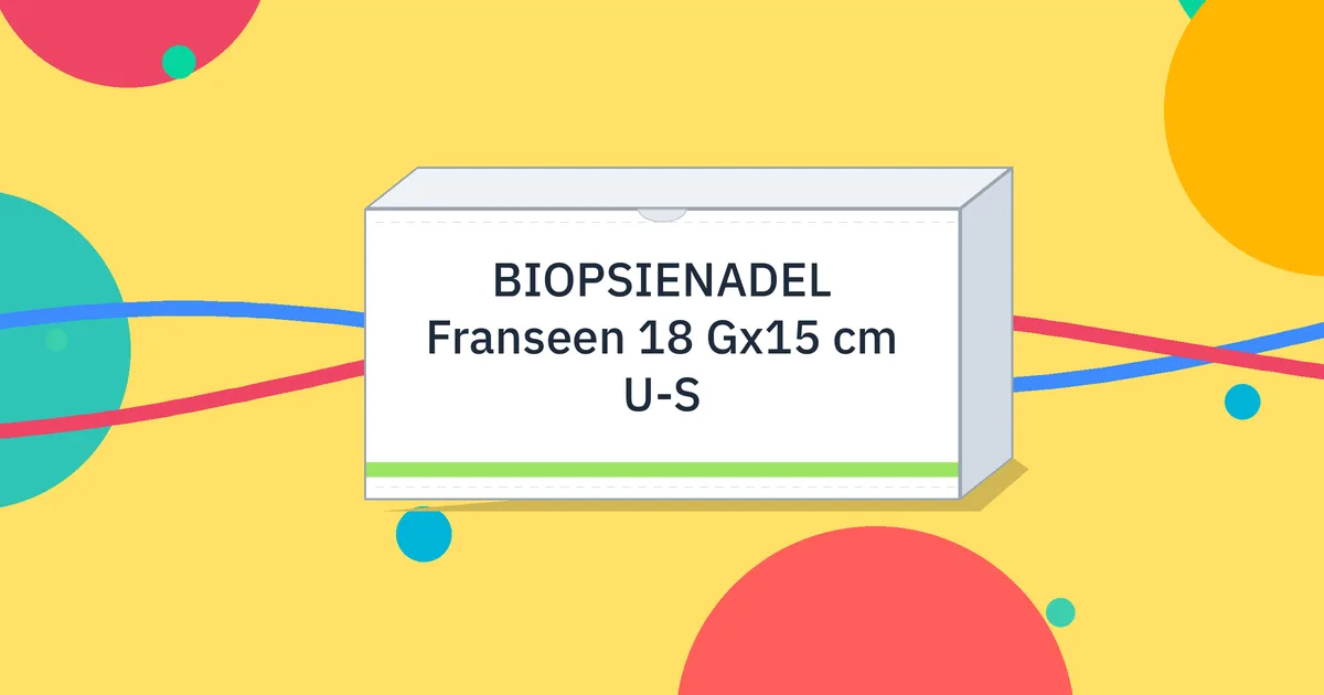Symbolbild: Packung mit der Aufschrift BIOPSIENADEL Franseen 18 Gx15 cm U-S (PZN 06771313) – Verfügbarkeit und Bezug in Apotheken in Frankfurt am Main