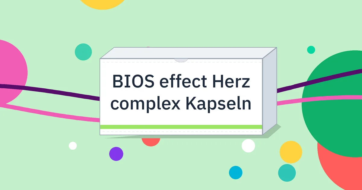 Symbolbild: Packung mit der Aufschrift BIOS effect Herz complex Kapseln (PZN 10276424) – Verfügbarkeit und Bezug in Apotheken in Frankfurt am Main