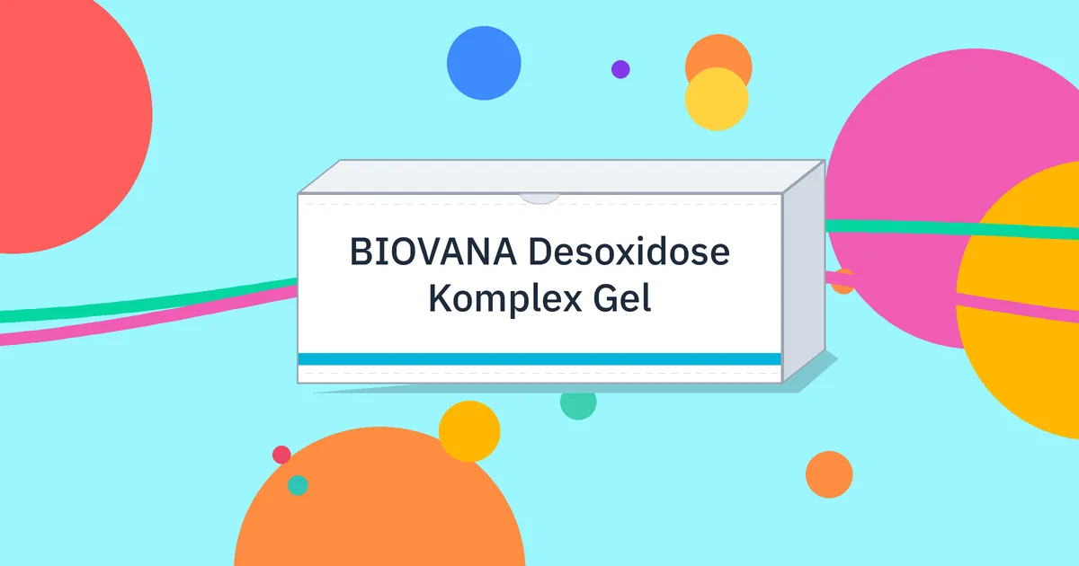 Symbolbild: Packung mit der Aufschrift BIOVANA Desoxidose Komplex Gel (PZN 19724025) – Verfügbarkeit und Bezug in Apotheken in Frankfurt am Main