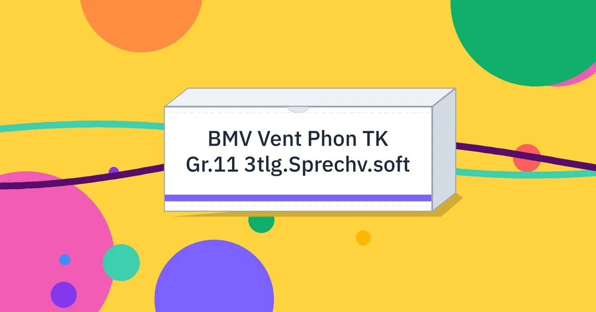 Symbolbild: Packung mit der Aufschrift BMV Vent Phon TK Gr.11 3tlg.Sprechv.soft (PZN 18385822) – Verfügbarkeit und Bezug in Apotheken in Frankfurt am Main