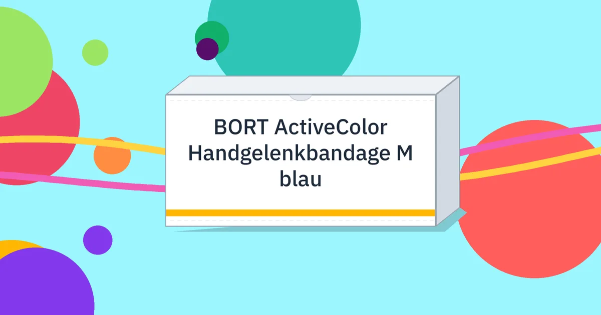 Symbolbild: Packung mit der Aufschrift BORT ActiveColor Handgelenkbandage M blau (PZN 06914356) – Verfügbarkeit und Bezug in Apotheken in Frankfurt am Main