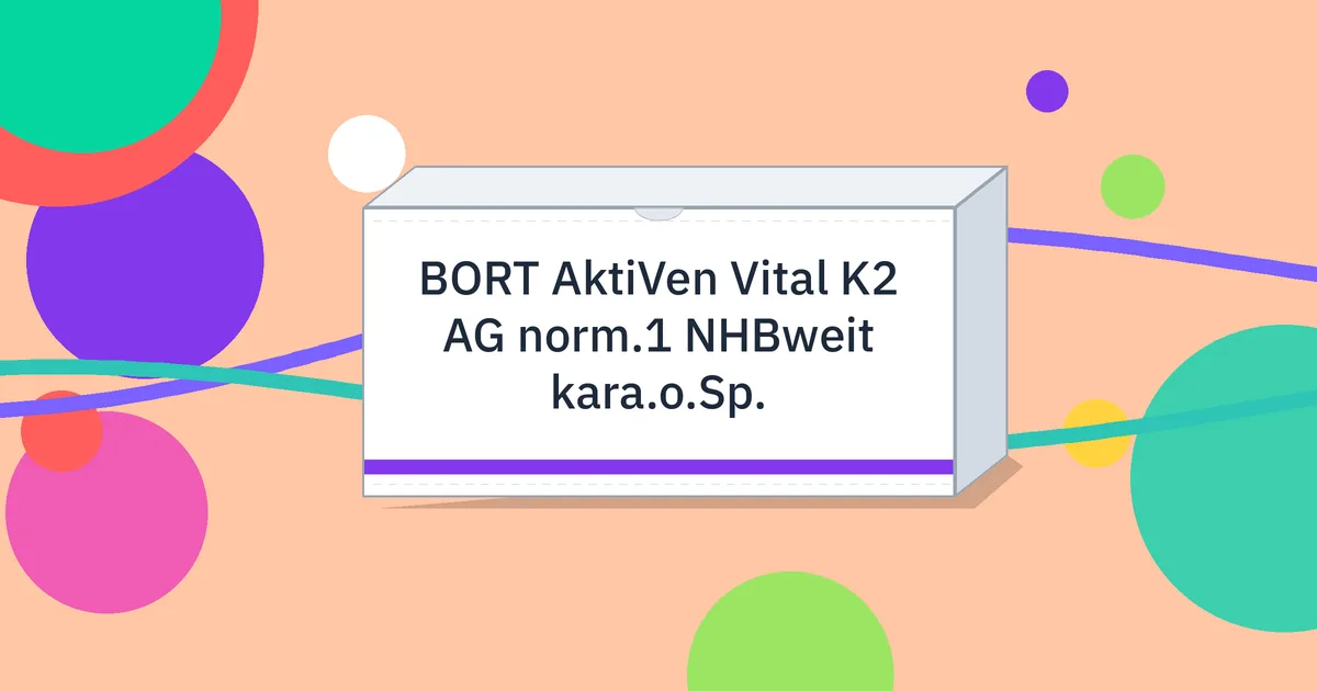Symbolbild: Packung mit der Aufschrift BORT AktiVen Vital K2 AG norm.1 NHBweit kara.o.Sp. (PZN 12384106) – Verfügbarkeit und Bezug in Apotheken in Frankfurt am Main