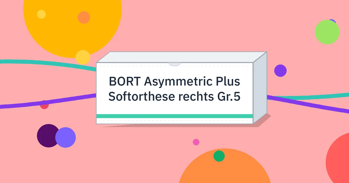 Symbolbild: Packung mit der Aufschrift BORT Asymmetric Plus Softorthese rechts Gr.5 (PZN 16843284) – Verfügbarkeit und Bezug in Apotheken in Frankfurt am Main
