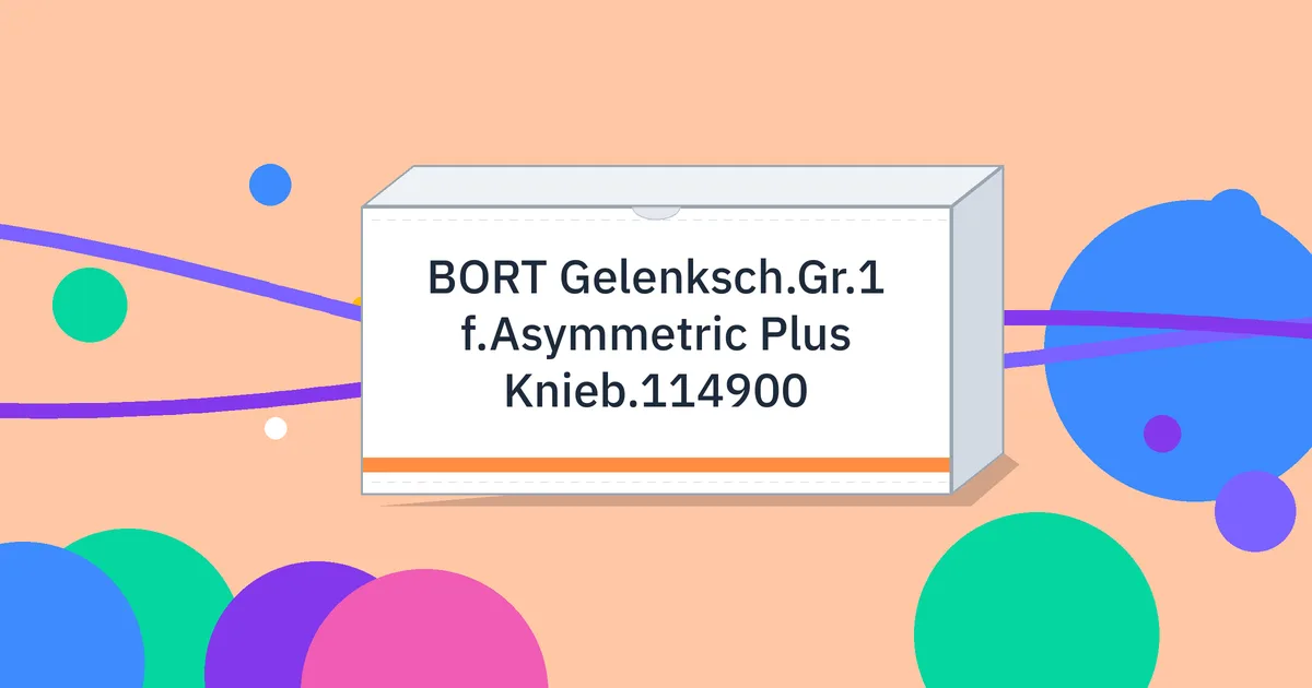 Symbolbild: Packung mit der Aufschrift BORT Gelenksch.Gr.1 f.Asymmetric Plus Knieb.114900 (PZN 11592593) – Verfügbarkeit und Bezug in Apotheken in Frankfurt am Main