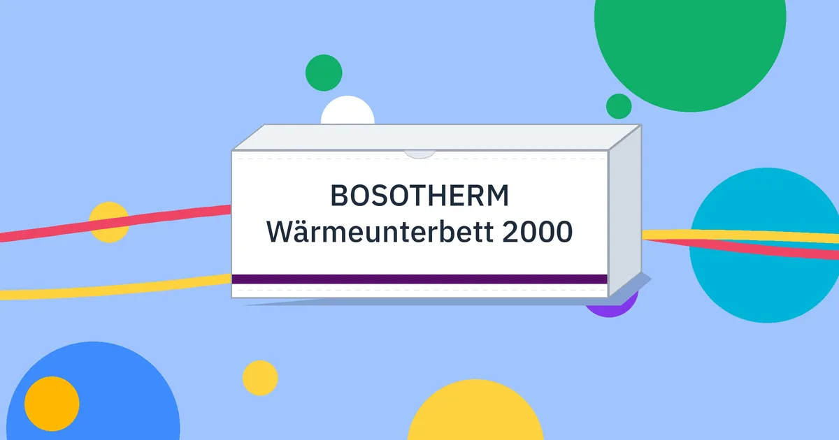 Symbolbild: Packung mit der Aufschrift BOSOTHERM Wärmeunterbett 2000 (PZN 01797259) – Verfügbarkeit und Bezug in Apotheken in Frankfurt am Main