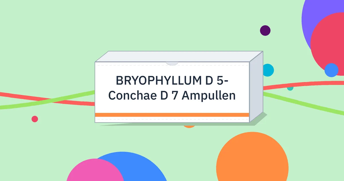 Symbolbild: Packung mit der Aufschrift BRYOPHYLLUM D 5-Conchae D 7 Ampullen (PZN 02347601) – Verfügbarkeit und Bezug in Apotheken in Frankfurt am Main
