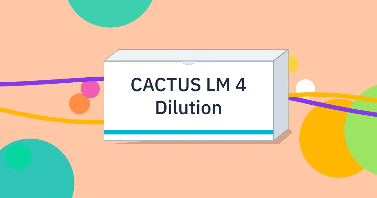 Symbolbild: Packung mit der Aufschrift CACTUS LM 4 Dilution (PZN 12797328) – Verfügbarkeit und Bezug in Apotheken in Frankfurt am Main